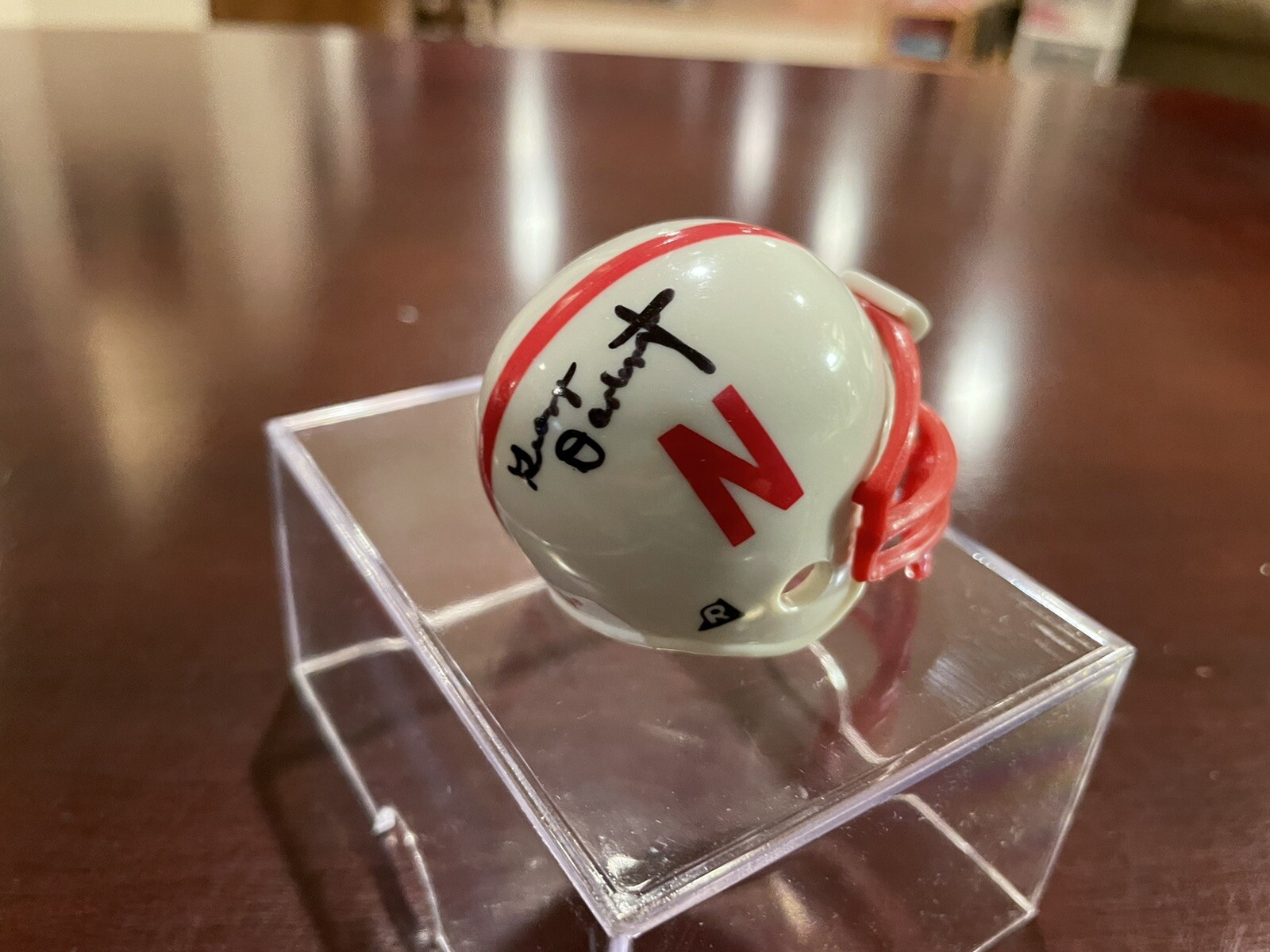 George Darlington Coach Tiny Helmet Autographed Nebraska Huskers 1973 ...