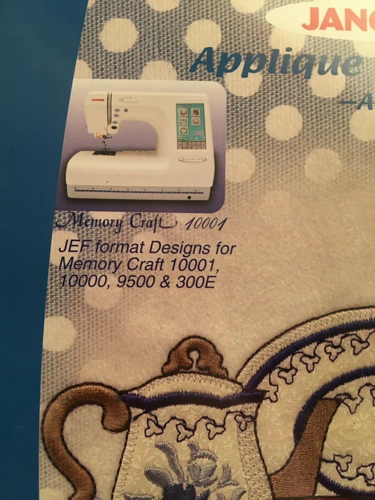 Janome applique collection Afternoon Brew JEF format designs for Memory ...