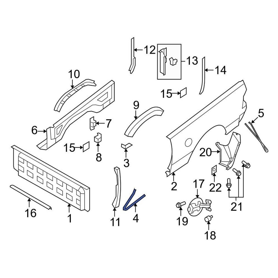 For Dodge Ram 3500 2010 Dodge 68044433AA Front Left Truck Bed Panel ...