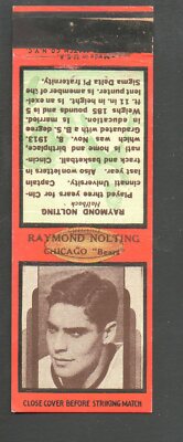 1936 Diamond Football Matchcover #19 Ray Nolting-Chicago Bears Near ...