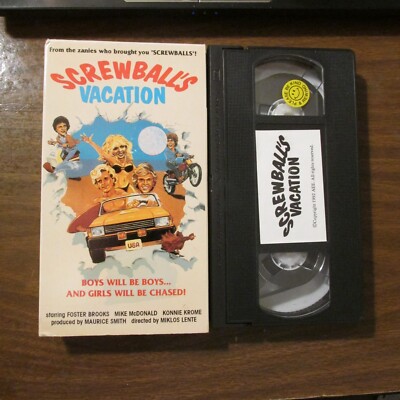 SCREWBALL'S VACATION~1984 RARE VG/C VHS~KONNIE KROME FOSTER BROOKS MIKE ...