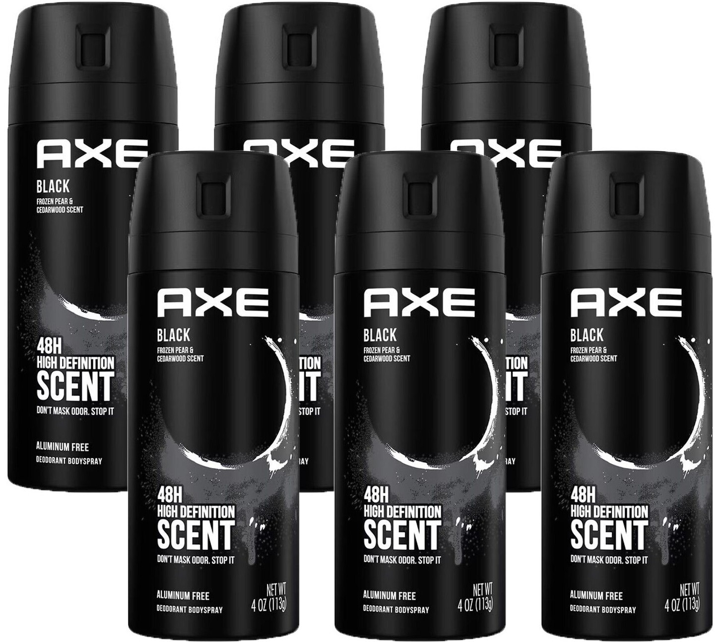 AXE Black Mens Body Spray Deodorant 48hr Frozen Pear & Cedarwood 4OZ ...