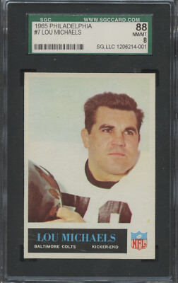 1965 Philadelphia #7 Lou Michaels Baltimore Colts SGC 88 NM/MT 8 | eBay