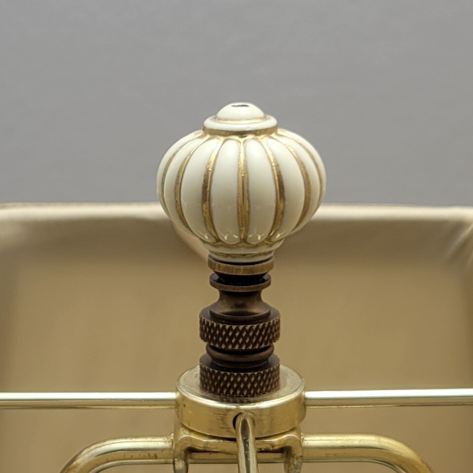 Ivory/Gold, Acrylic, Lenox Style Lamp Finials Polished or Antique Brass ...