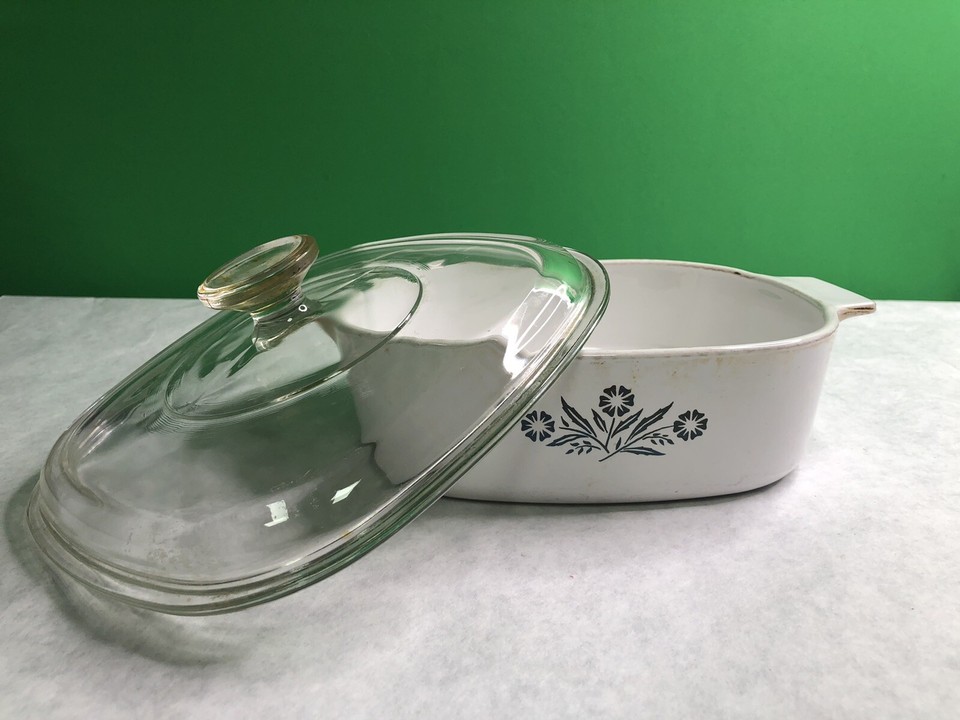 VERY RARE Corning Ware BLACK Cornflower A2B 2 Liter Casserole w/Pyrex ...