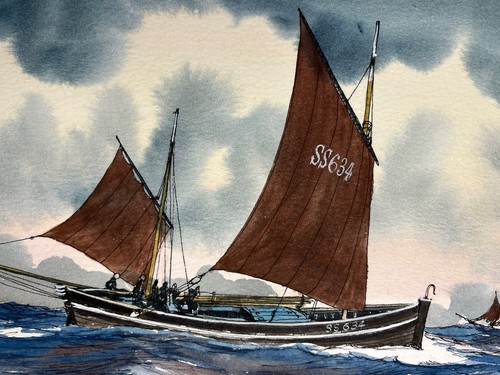 Vintage Original Watercolor Painting by Tony Warren Marine Scene | eBay