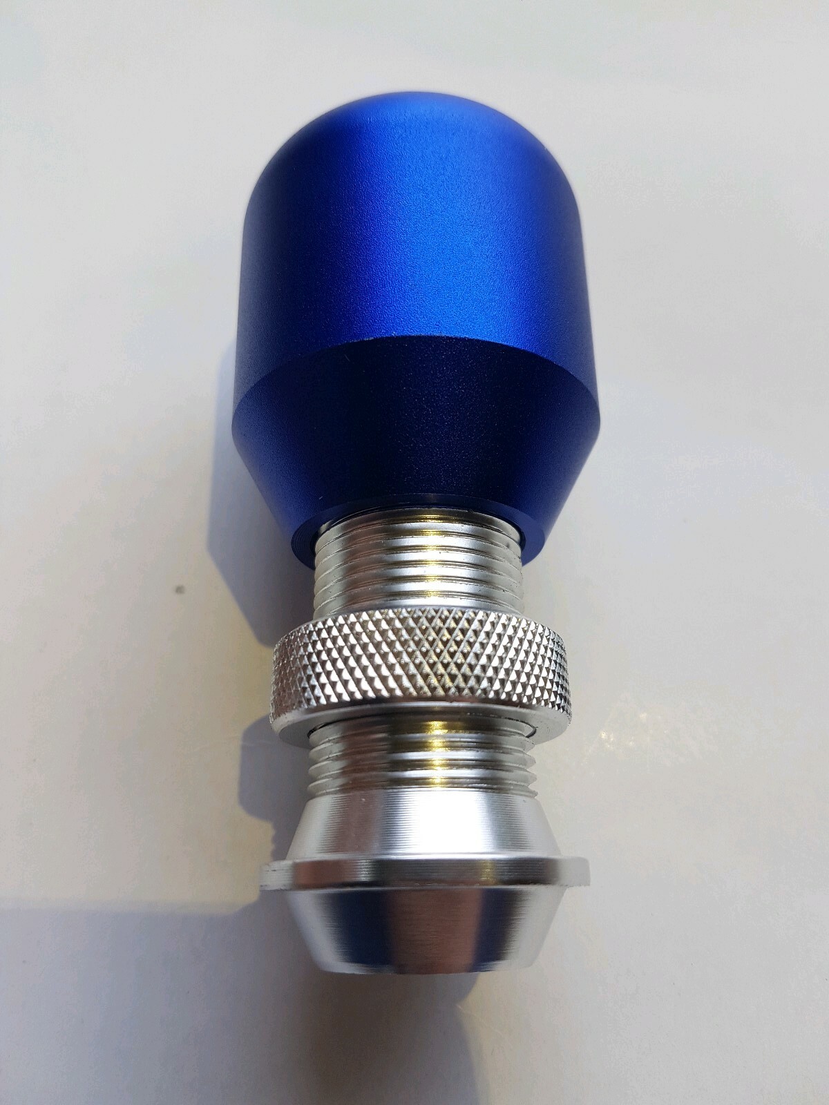 Blue metal gear knob shifter plus hexagonal tyre valve caps gift pack ...