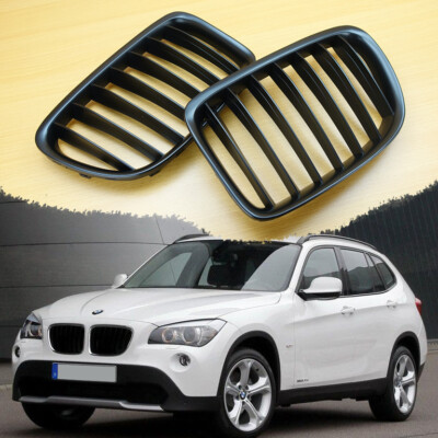 Fit on BMW E84 X1 5D SUV Matte Black 2009-2014 Front Kidney Grilles ...