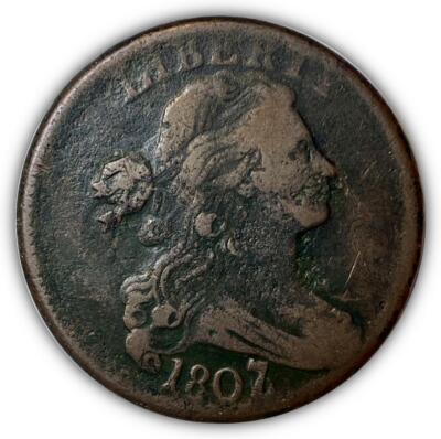 1807 Large 7 over 6 Draped Bust Large Cent Very Fine VF Coin, Details ...