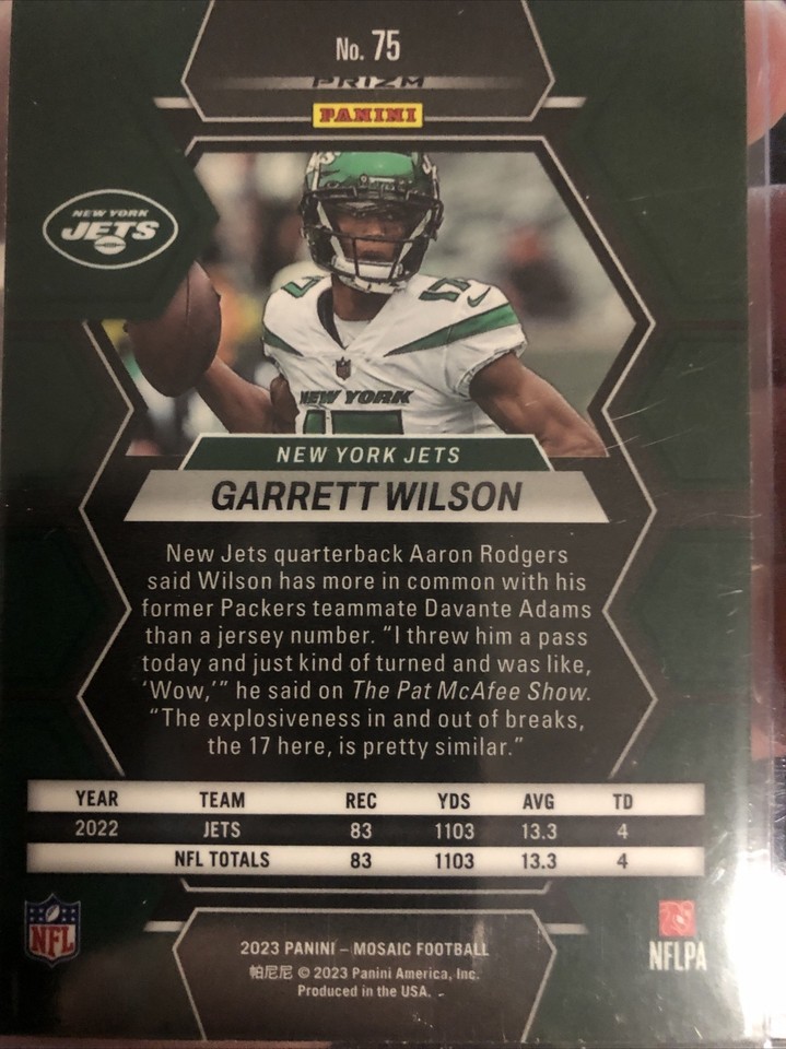 2023 Panini Mosaic Garrett Wilson Honeycomb #75 NY Jets | eBay
