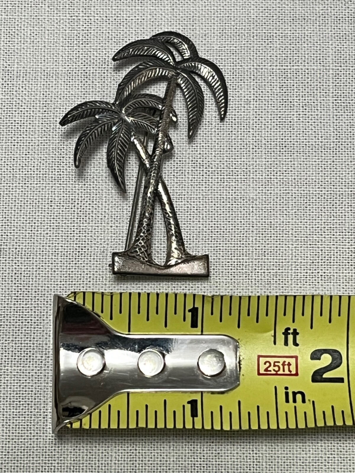 1920's Beau Sterling palm trees pin, signed BEAU STER - Gem
