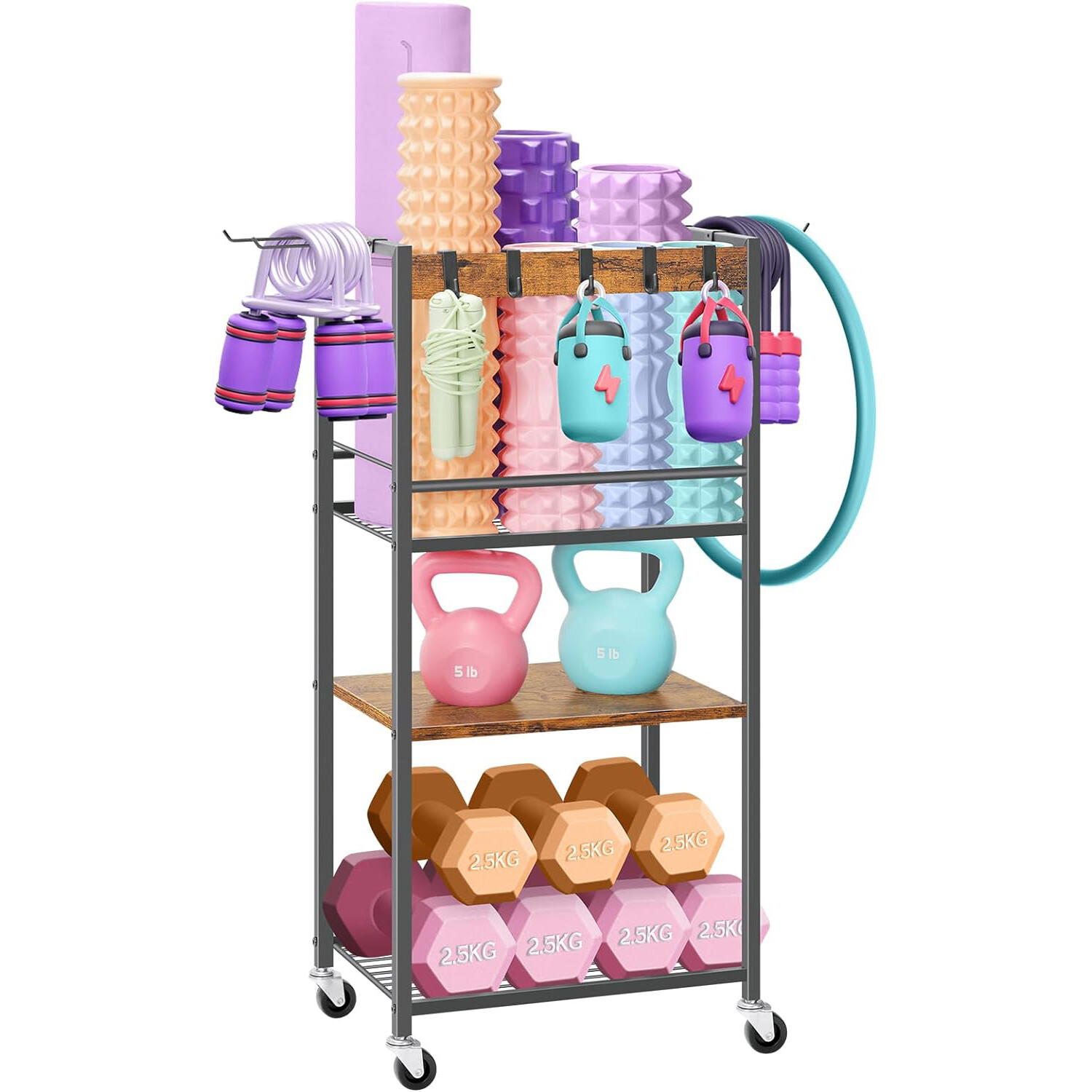 Heavy Duty Yoga Mat Holder Home Gym Storage Organizer Weight Rack w ...