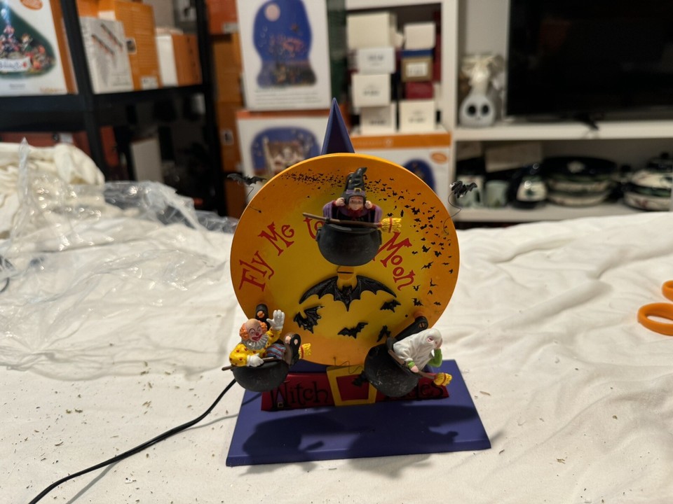 Dept 56 Halloween Village “WITCH RIDES” Animation Tested, HARD TO FIND ...