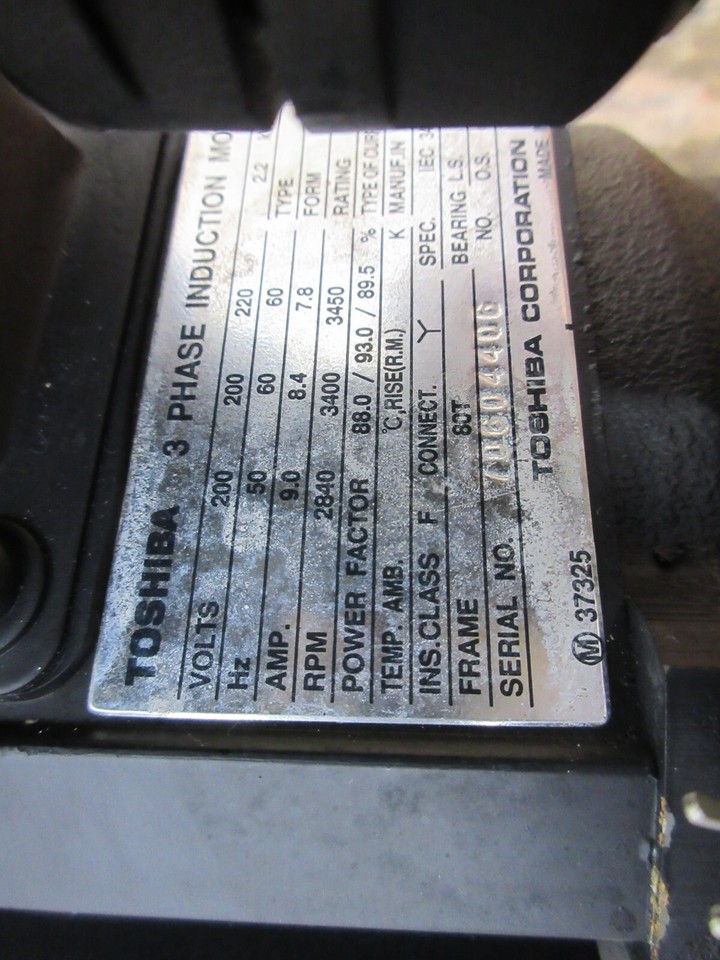 TOSHIBA EBARA 25VTP14/18 62.2 PX724272.5 FCKLW21 IK BROTHER EDM COOLANT ...