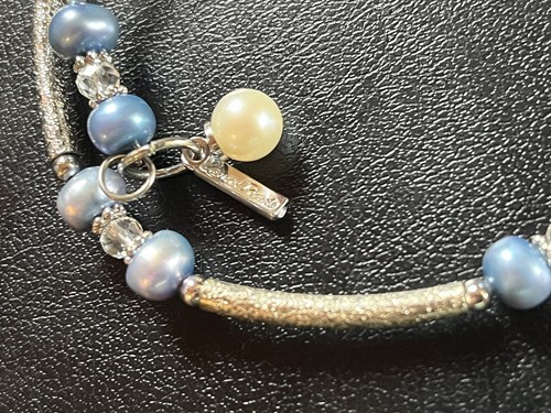 2 Vantel Pearls adjustable pearl bracelets silver tone Blue/Purple/Copper | eBay