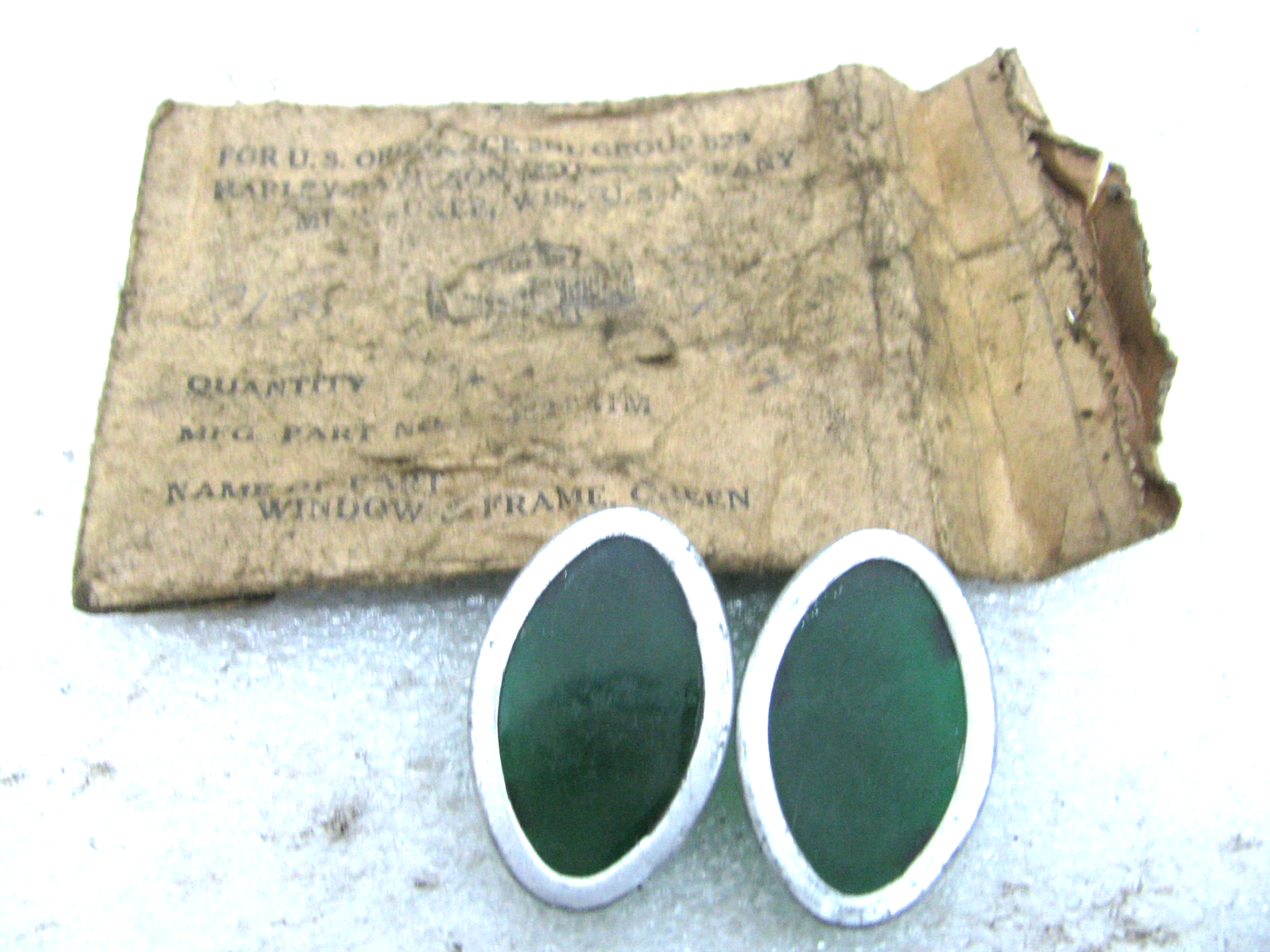 NOS Harley Davidson green cat eye dash lenses Knucklehead Flathead 4524 ...