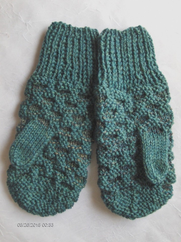 Newfoundland Newfie 100% Wool Women's Size M Mittens Handmade Green | eBay