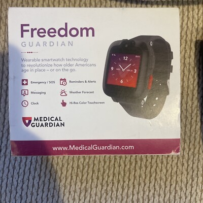 New Medical Guardian Freedom Guardian Medical Alert Smartwatch - Black ...