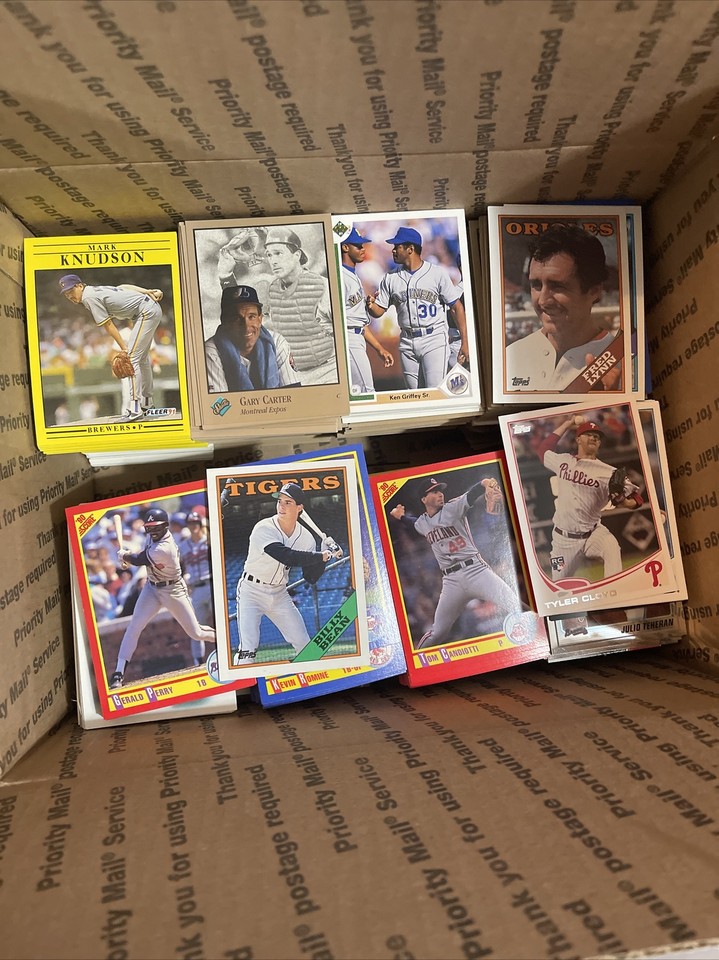 Huge Sports Card Bulk LOT - 2000+ BASEBALL CARDS TOPPS & OTHER BRANDS ...