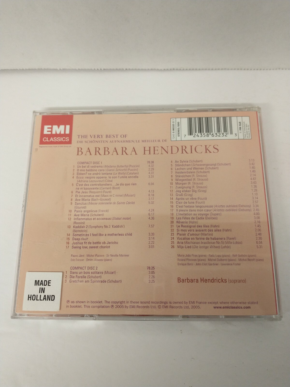 The Very Best of Barbara Hendricks CD 2005 2 Discs EMI Classics | eBay