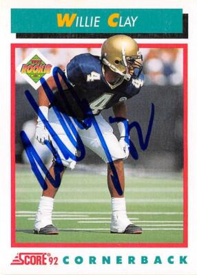 Willie Clay autographed football card (Georgia Tech) 1992 Score #508 ...