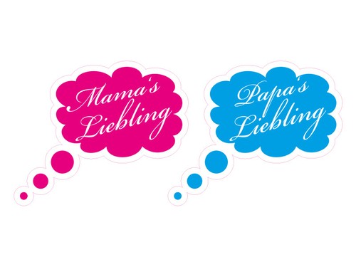 1 x Aufkleber Sprechblasen Set Mamas Papas Liebling Sprechblase Blase ...
