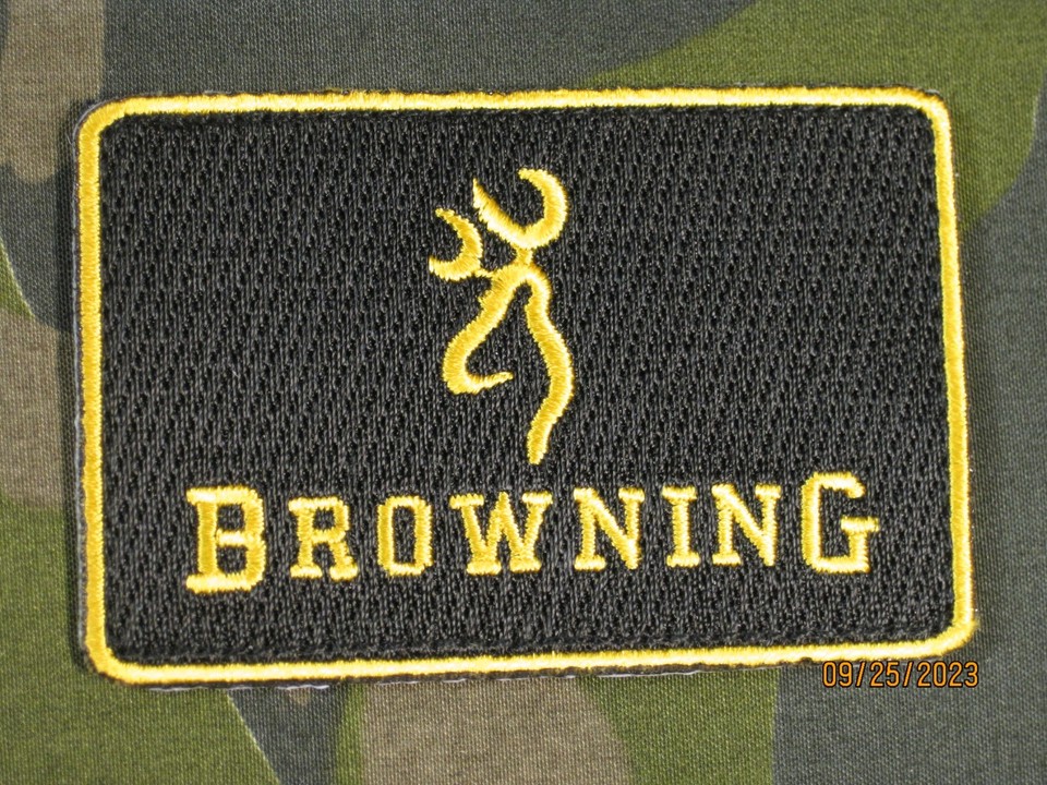 BROWNING FIREARMS VEST PATCH HOOK BACK 3 X 2 in NEW SIZE! LOOK AND BUY ...