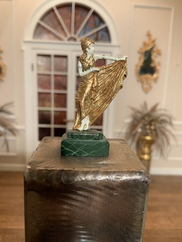 Miniature Artisan Signed Neil Carter D. Chiparus’s Sunburst Gold Dress ...
