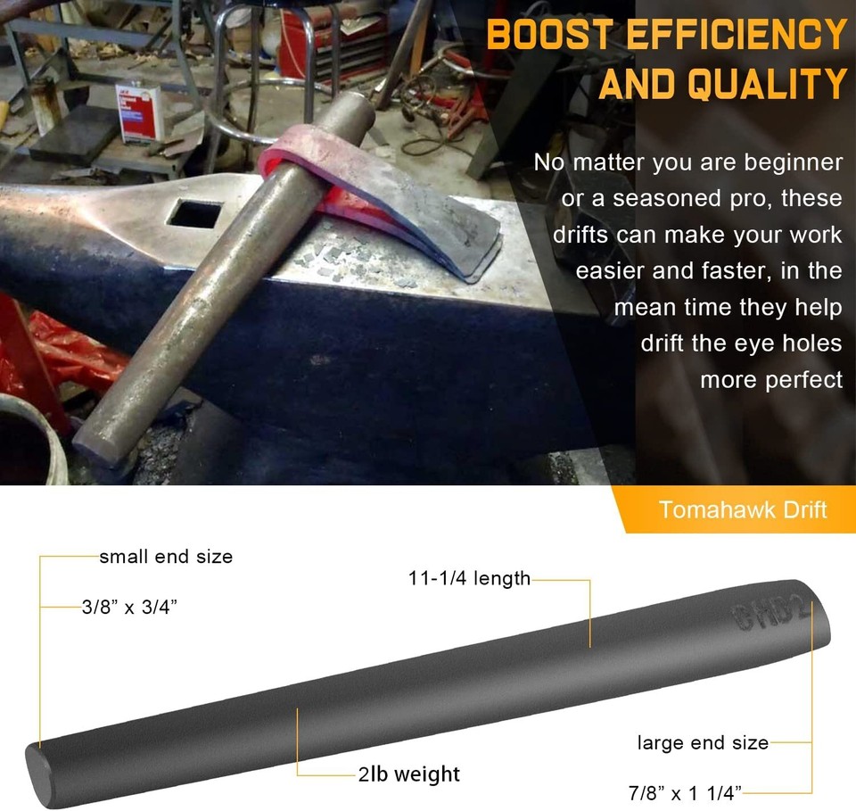 Blacksmith Knifemakers Tomahawk, Large Hammer and Mouse ax Drift Tool ...