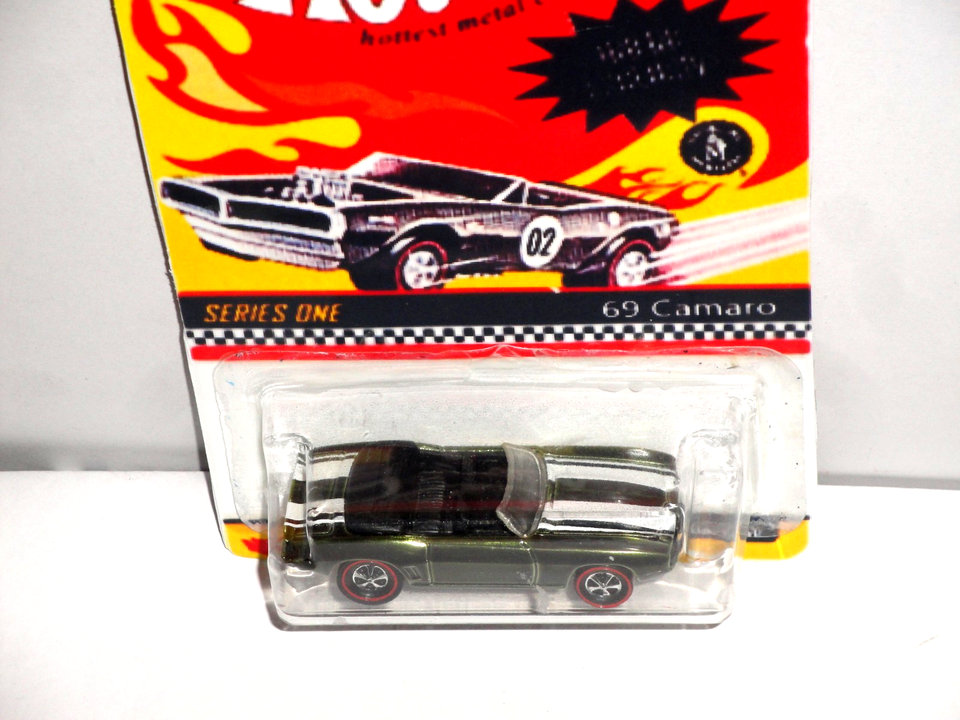 HOT WHEELS 69 Camaro Nitro Flame Olive Green CUSTOM PAINT& CARD / Red ...