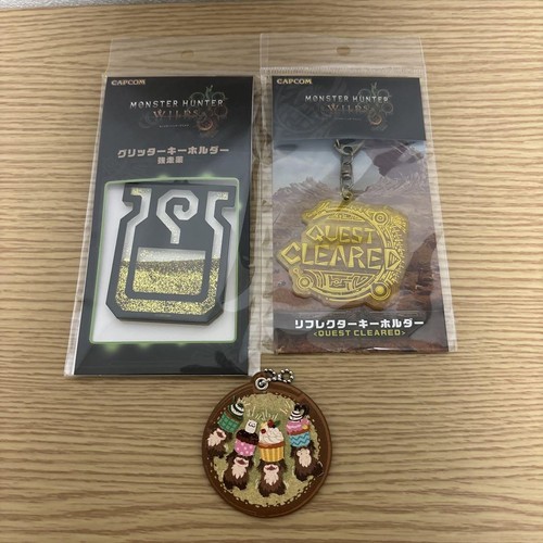 Monster Hunter Cafe Keychain Set Glitter & Reflector Leather Keychains ...