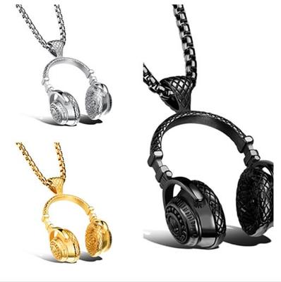 Punk Rock musicians Stainless Steel Necklace Biker headset design ...