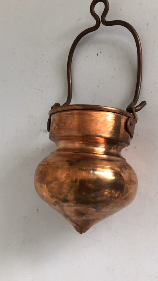 Brass Sadhu Hanging Kamandal Copper Water Pot Lota Kalash Gagar Hindu ...