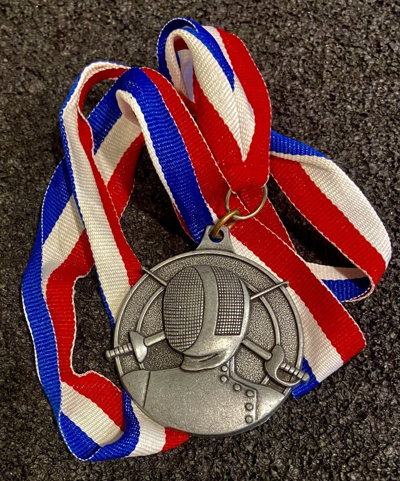 VINTAGE MEDAL FENCING Women's Epee 2nd Plc D=50mm Silver Color Heavy ...