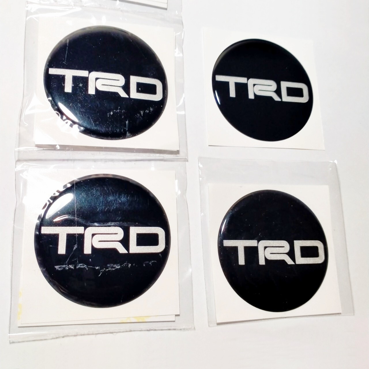 C14 70mm X 4pcs Grey Stickers Resin Reflect Logo Decals Wheels Center ...