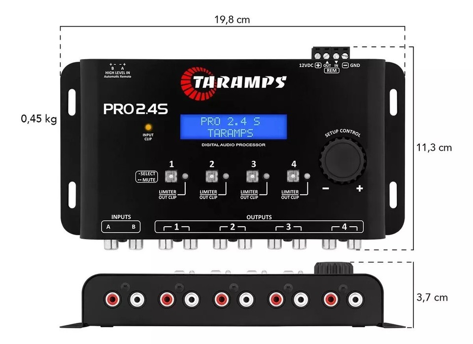 Taramps Pro 2.4S DSP Crossover Full Digital Signal Processor Equalizer ...