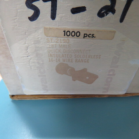 WALDOM ST-2190 Qty of 100 per Lot MALE QUICK DISCONNECT INSULATED SOLDERLESS 16 | eBay