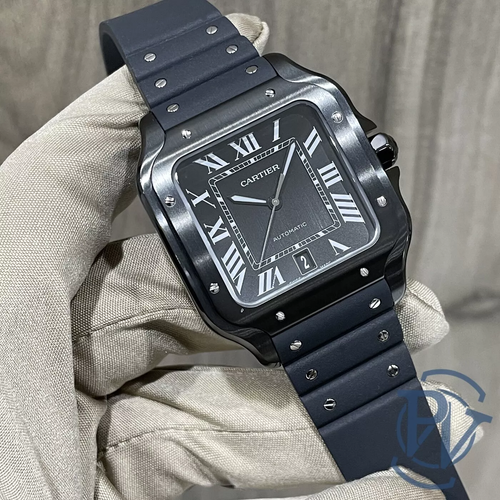 Cartier Santos WSSA0039 LARGE Black Steel ADLC Complete | eBay