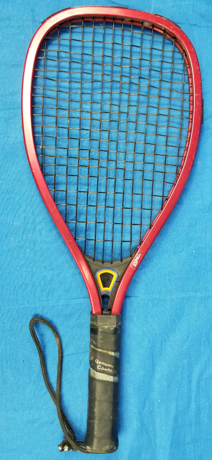 Dynex racketball racket Genuine Cowhide Grip Red Black Used Vintage ...