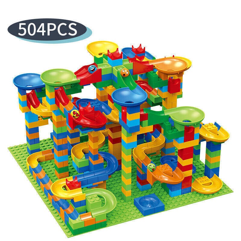 84-504PCs Marble Run Race Construction Maze Ball Track Building Block ...