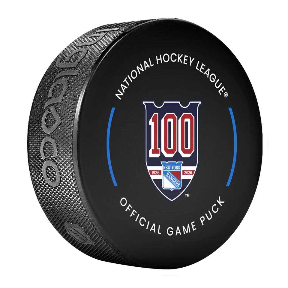 New York Rangers 100th Anniversary 2025-26 NHL Official Game Hockey ...