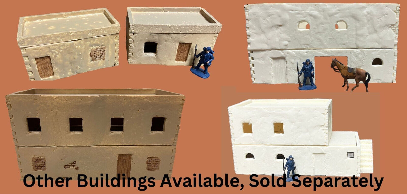1/72 Scale Adobe Stucco Model Buildings Terrain Kit WWII Diorama ...