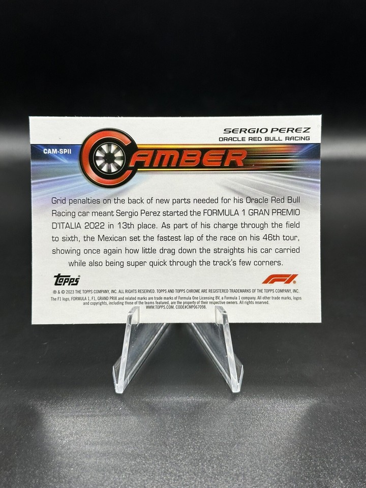 2023 Topps Chrome Formula 1 Sergio Perez Camber #CAM-SPII Red Bull ...