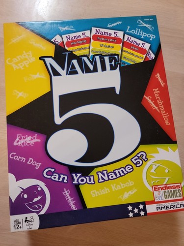 Name 5 Board Game Age 12+ Endless Games, Made in America, Complete, 2-4 ...