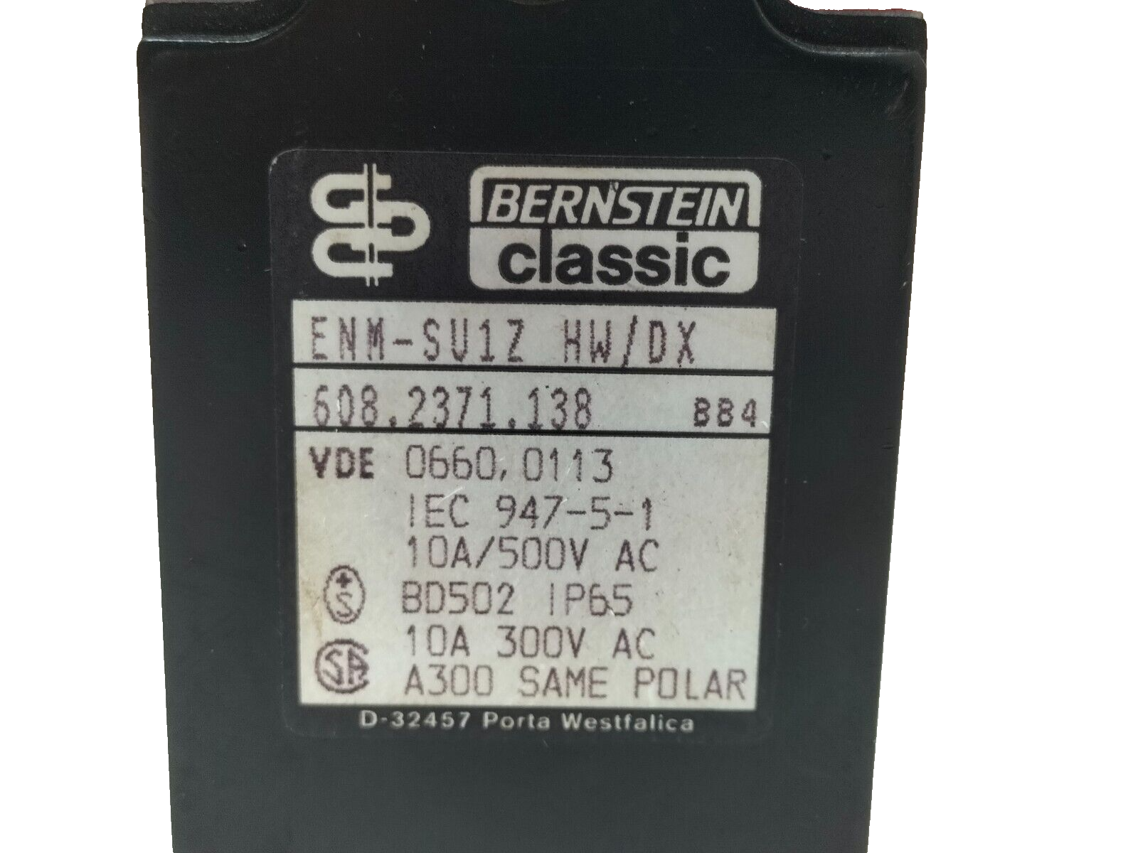 BERNSTEIN CLASSIC ENM-SU1Z HW/DX PRESSURE SWITCH 608.2371.138 | eBay