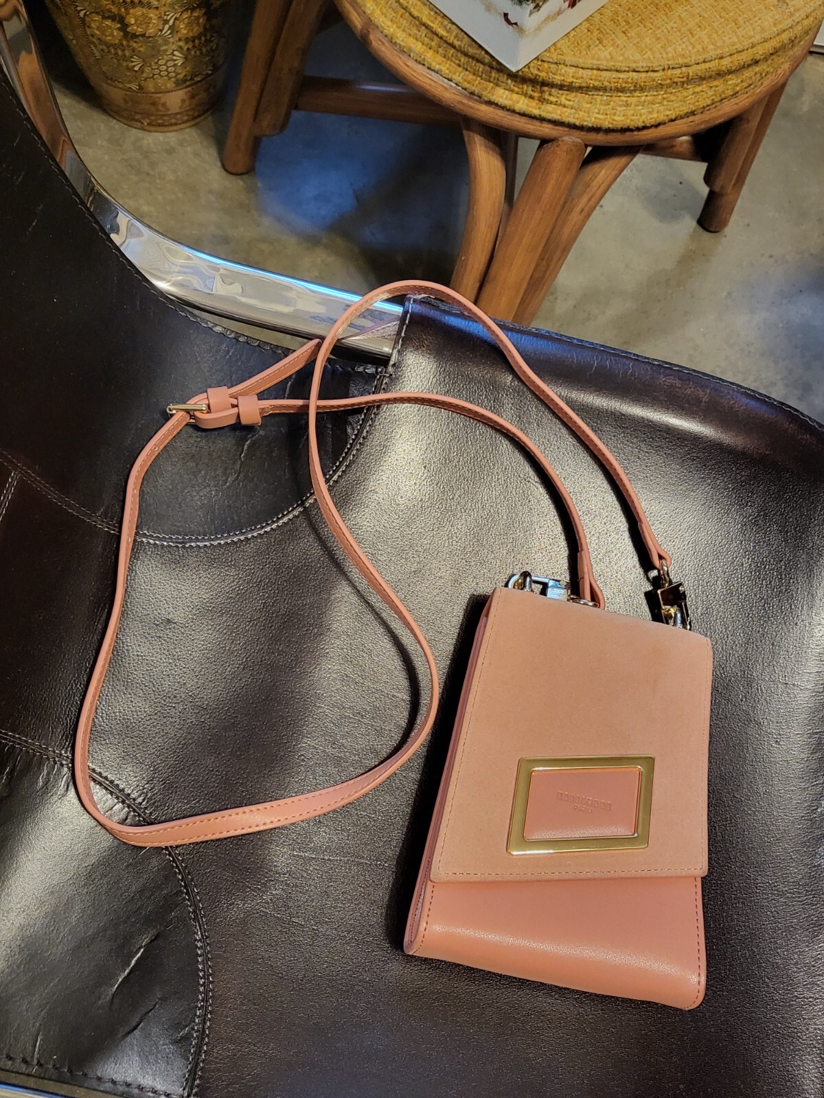Gorgeous KASSANDRE PARIS Dusty Rose Pink Suede & Leather Crossbody ...