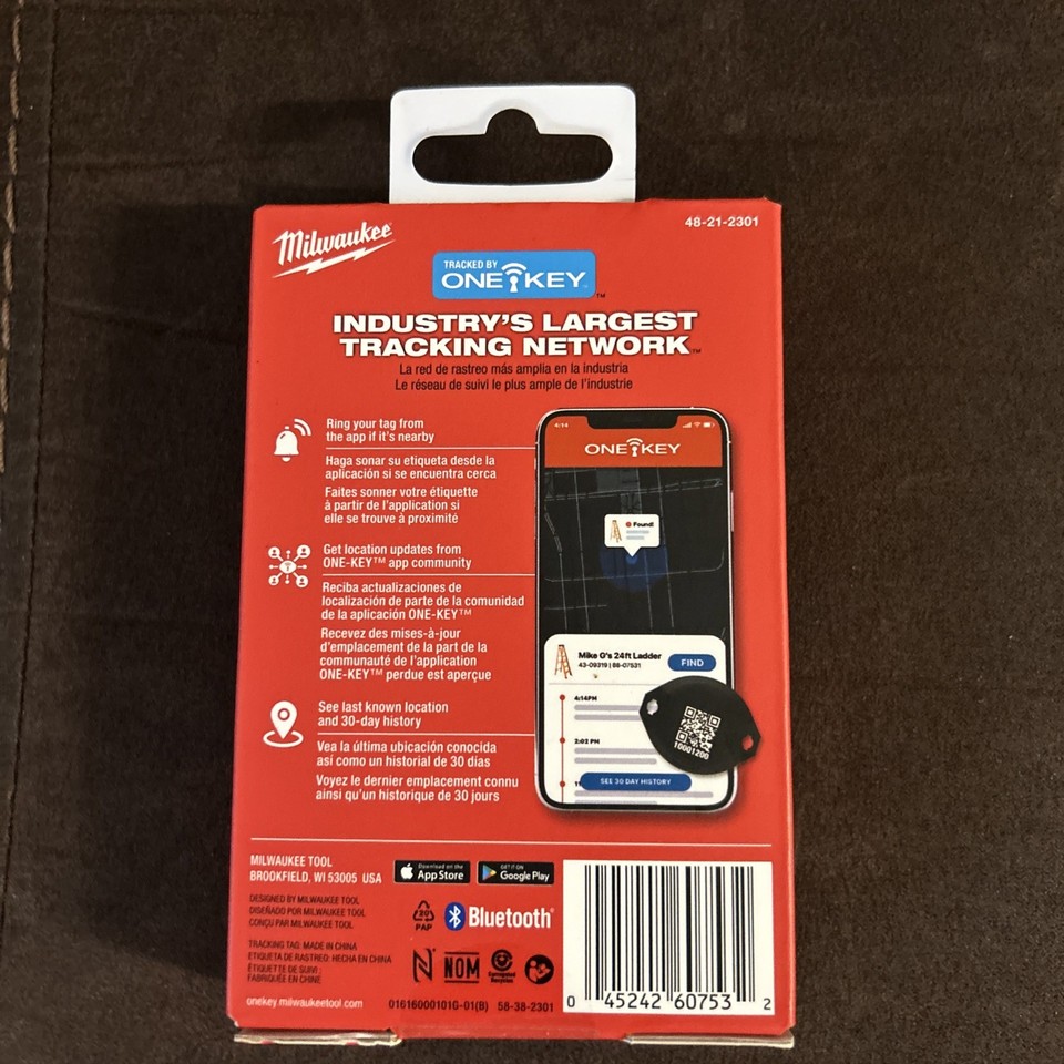 Milwaukee One-Key Bluetooth Tracking Tag, Model# 48-21-2301 New Sealed ...