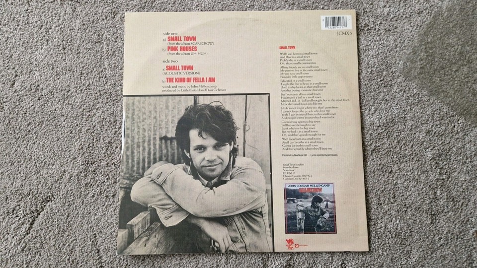 John Cougar Mellencamp Small Town 12" Single EP Vinyl | eBay