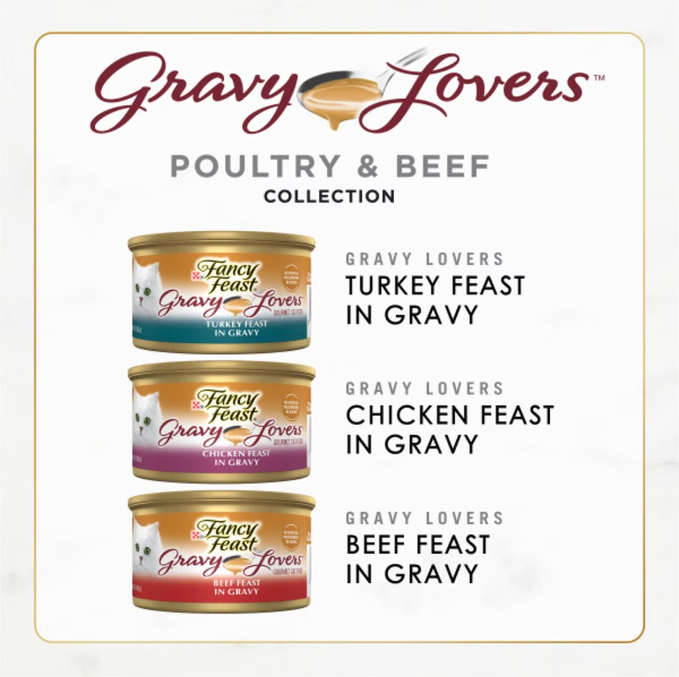 Purina Fancy Feast Gravy Lovers Wet Cat Food 24pk 3oz - Chicken Turkey ...