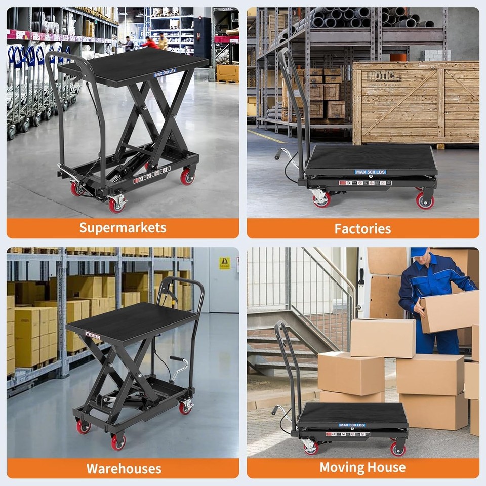 1100 Lbs Hydraulic Table Cart, 32" Manual Single Scissor Lift Table ...